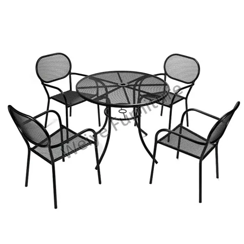 Outdoor Patio Metal Mesh Dining Table and Chairs
