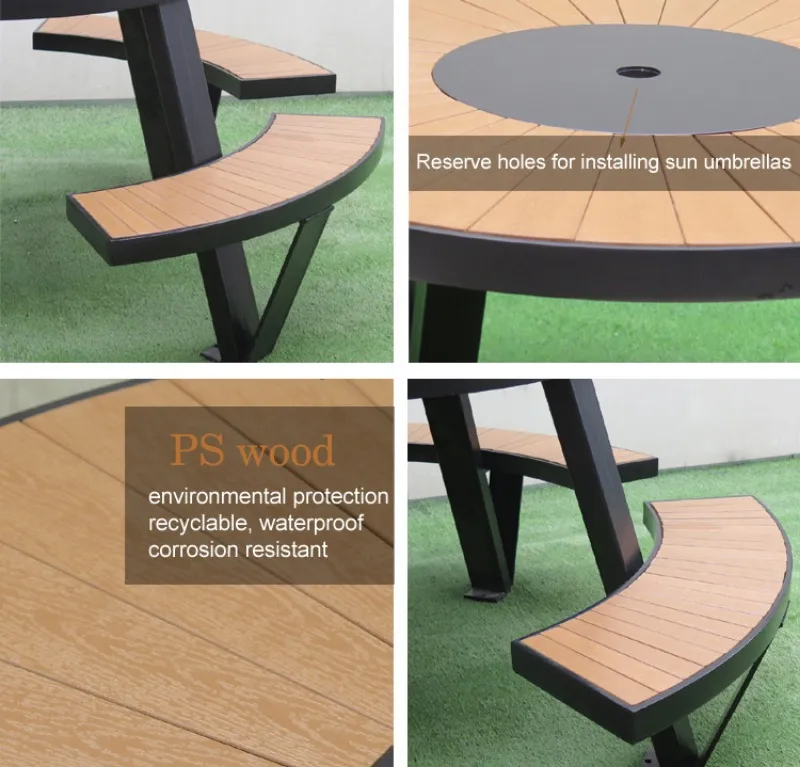 Customized Outdoor Commercial Wooden Bench Set