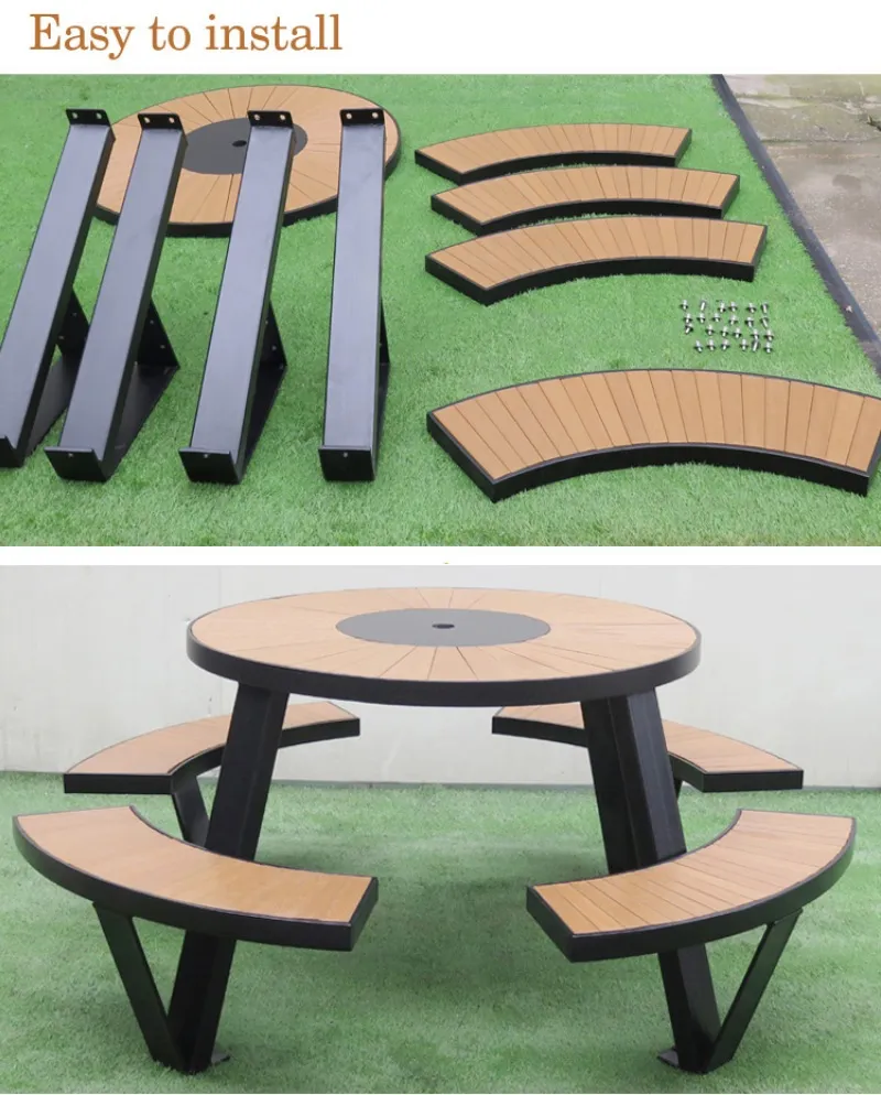 Customized Outdoor Commercial Wooden Bench Set
