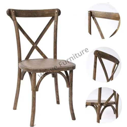 Wood Cross Back Dining Chair for Wedding