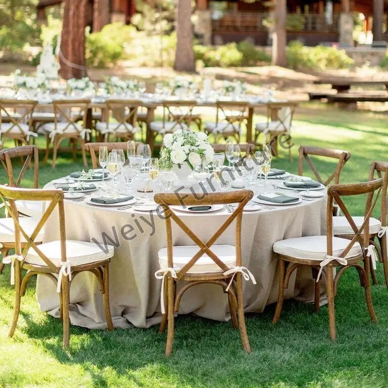 Wood Cross Back Dining Chair for Wedding