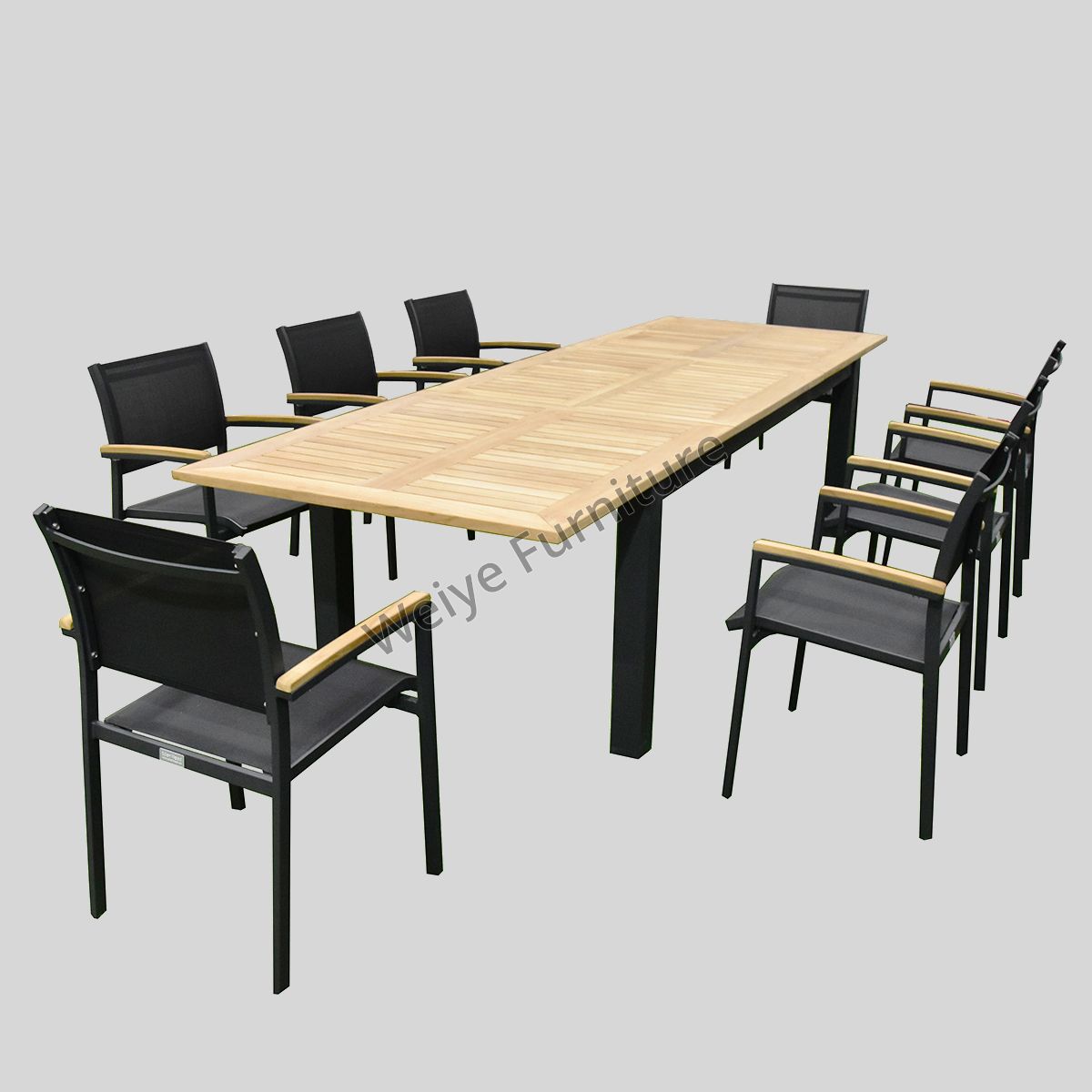 Modern Aluminium 4/6/8 Seat Teak Wood Dining Set