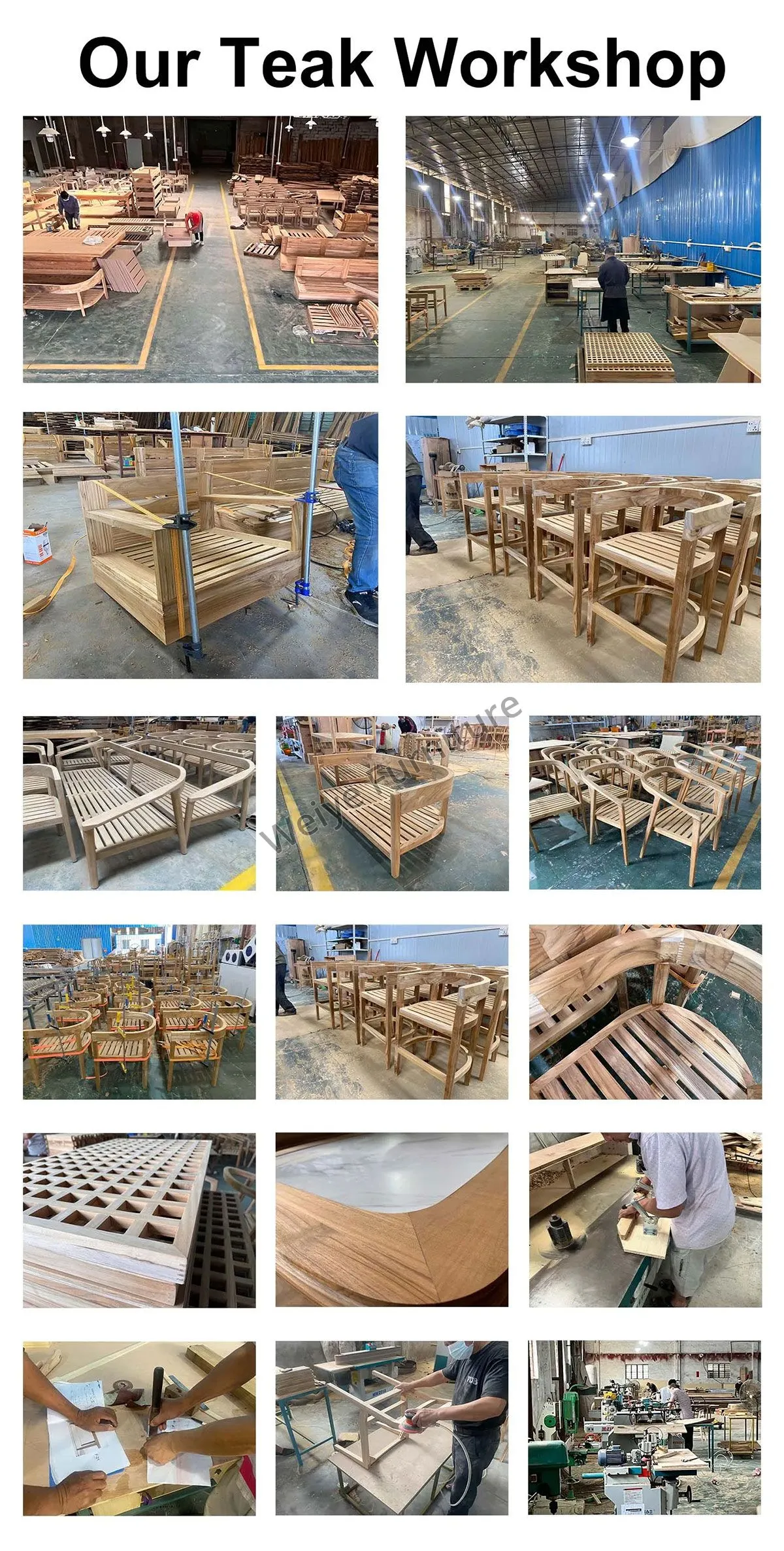 Patio Outdoor Teak Wood Dining Furniture Set