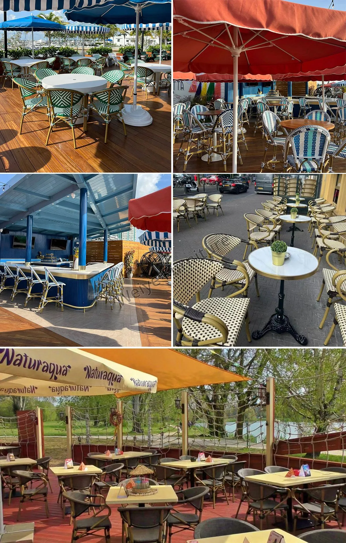 Outdoor Restaurant Stackable Wicker Dining Chairs