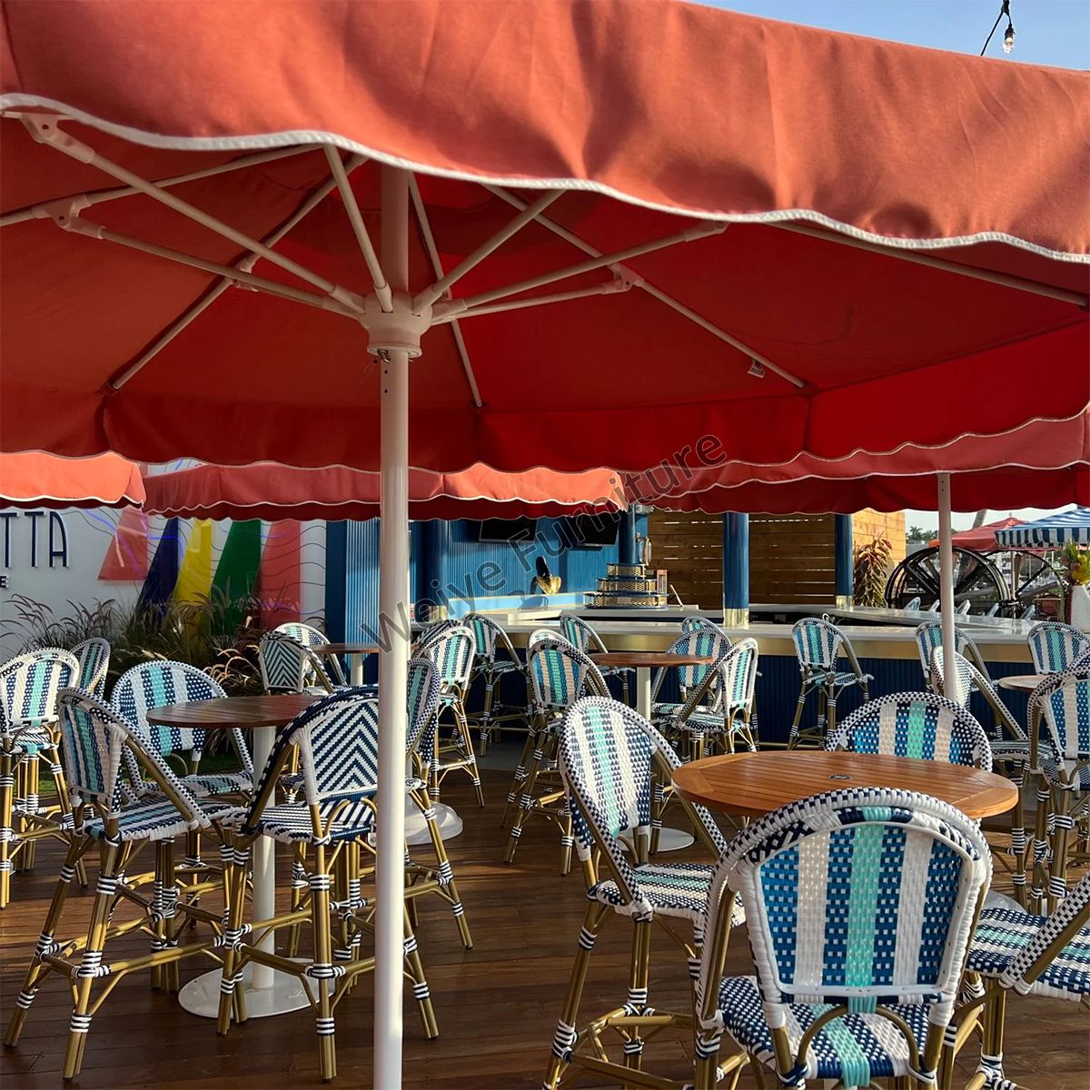 Restaurant Garden Bistro Dining Stackable Table and Chairs