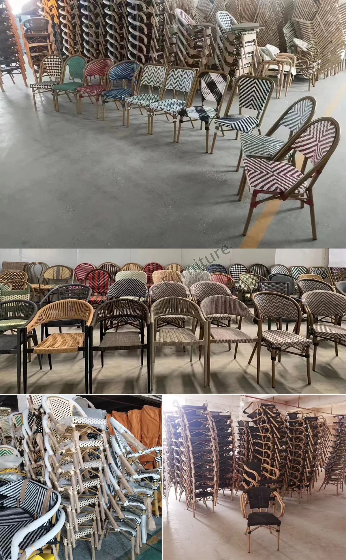 Outdoor Restaurant Stackable Wicker Dining Chairs