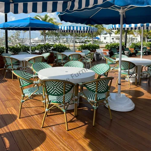 Outdoor Restaurant Stackable Wicker Dining Chairs