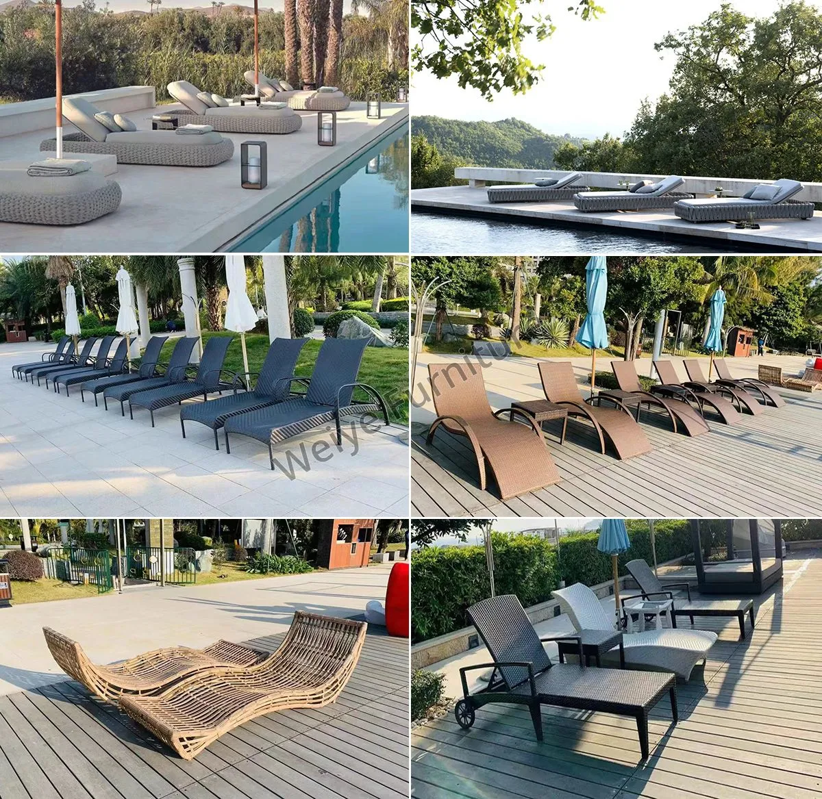 Rattan Swimming Pool Lounger Beach Sunbed