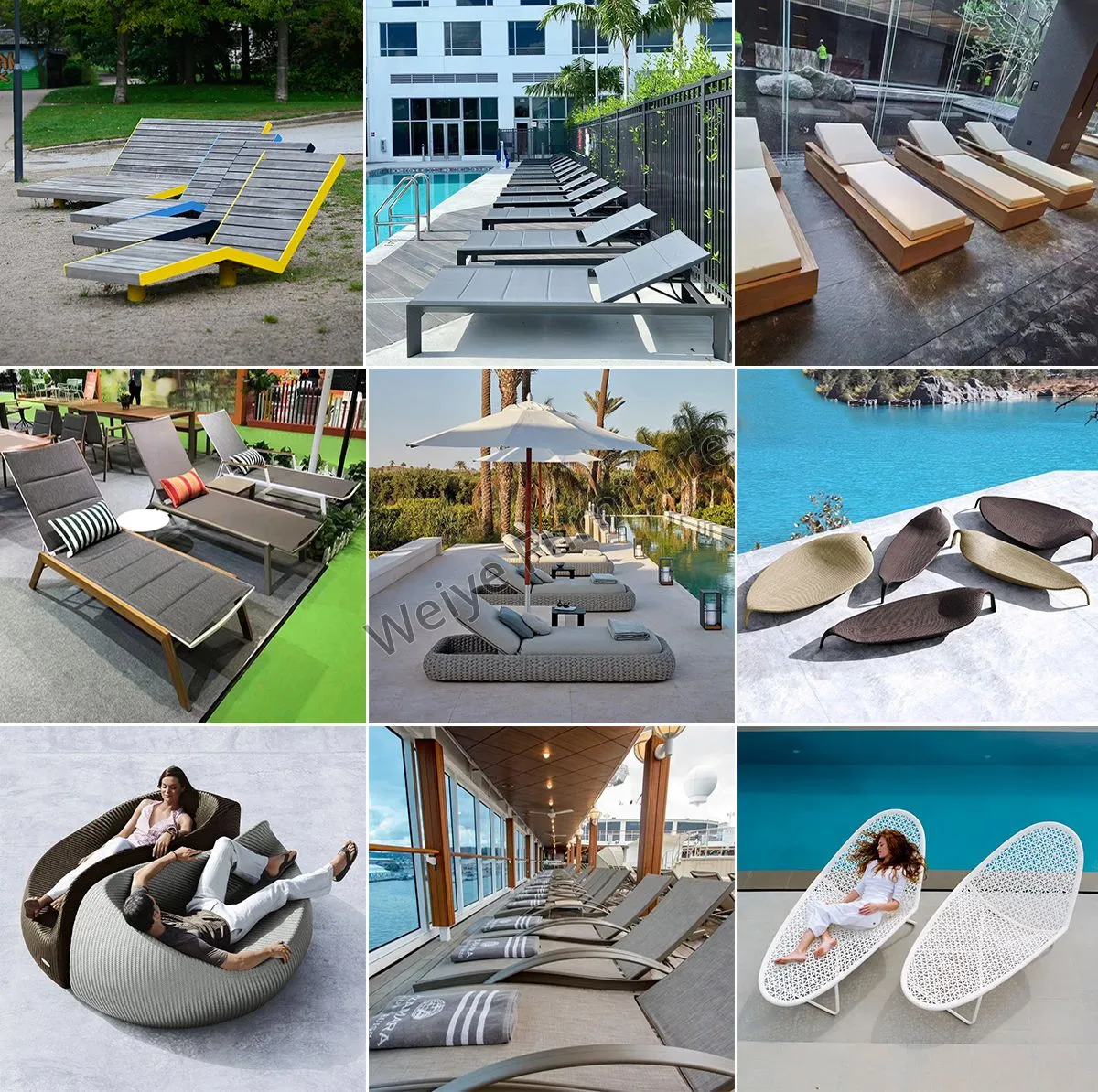 Rattan Swimming Pool Lounger Beach Sunbed