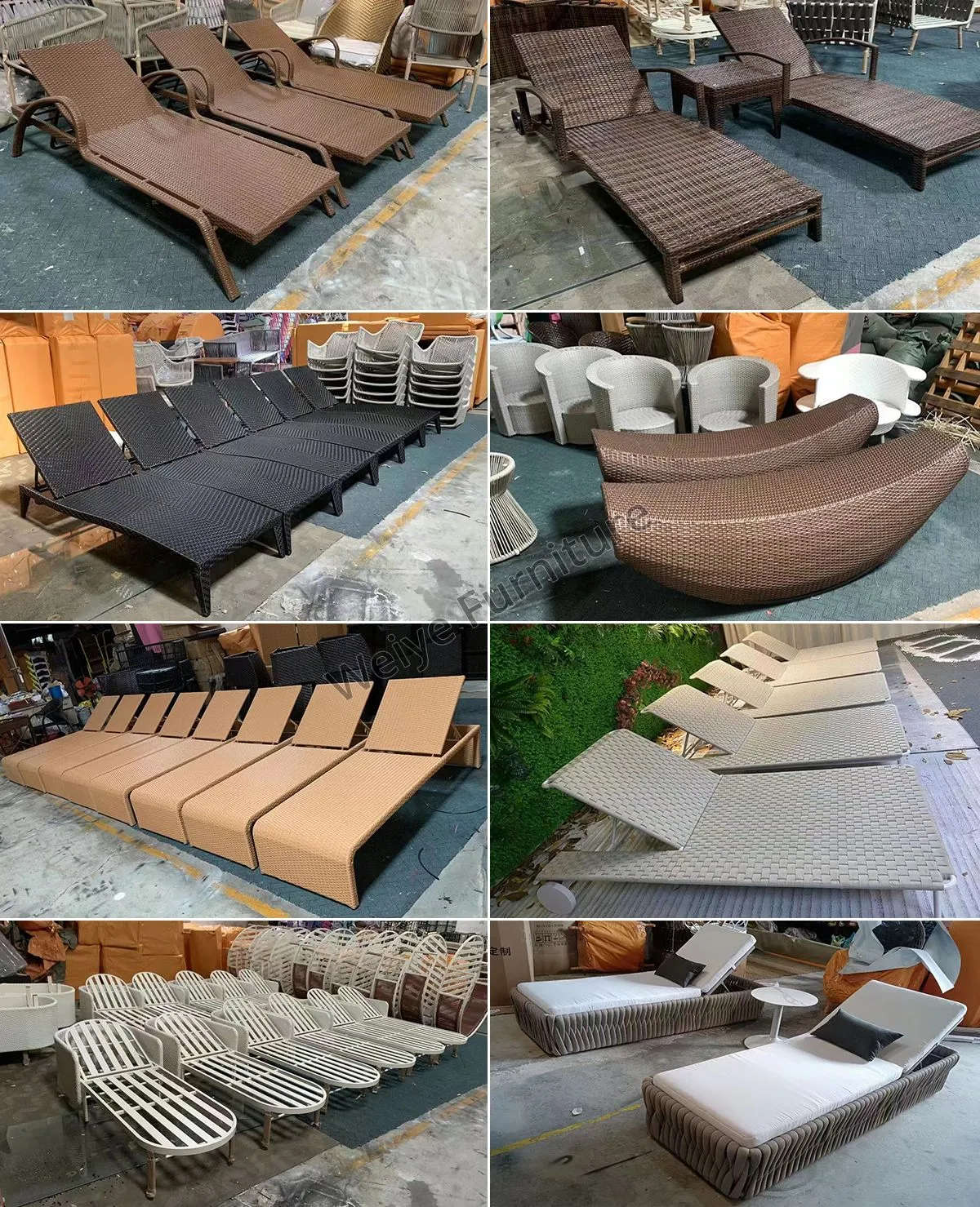 Rattan Swimming Pool Lounger Beach Sunbed