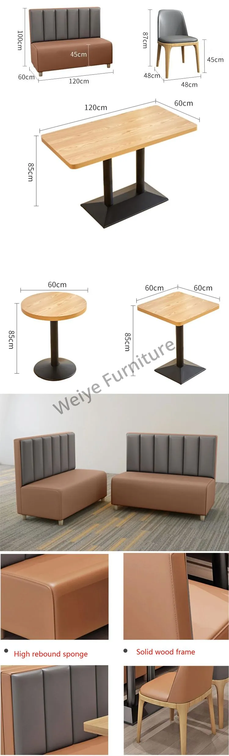 Food Coffee Shop Table and Chair Combination
