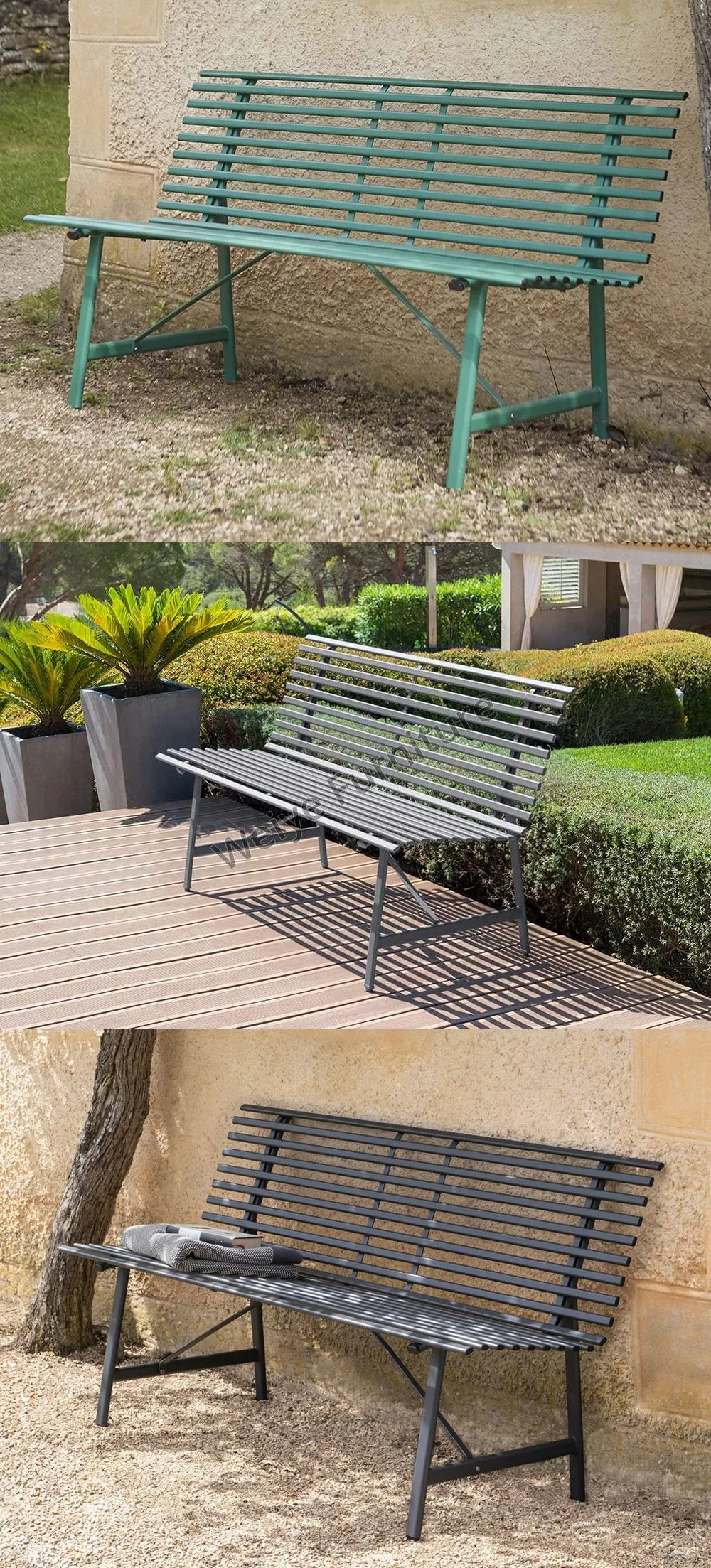 steel park bench
