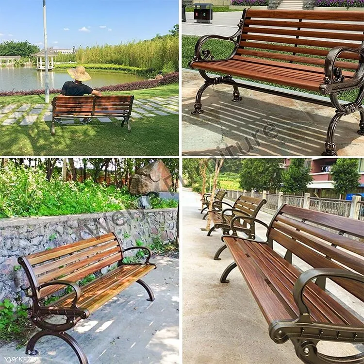 Outdoor Park Street Bench with Armrest and Backrest