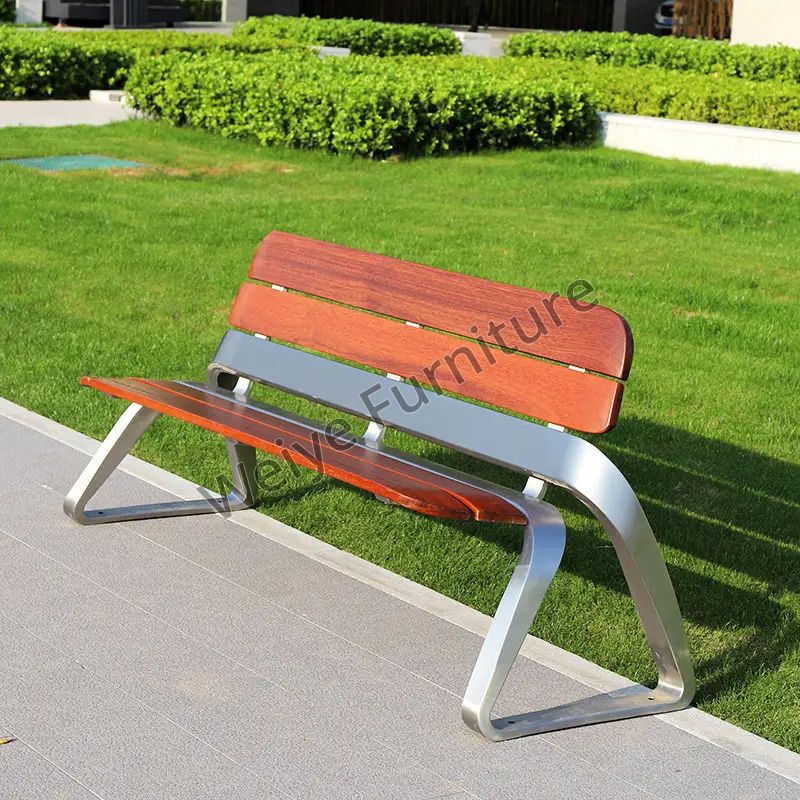 City Furnishing Stainless Steel Street Benches