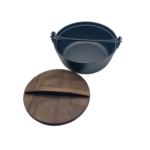 Cast Iron Stew Pot With Wooden Lid