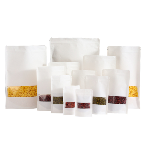 Kraft Flat Bottom Bag with Zip Lock