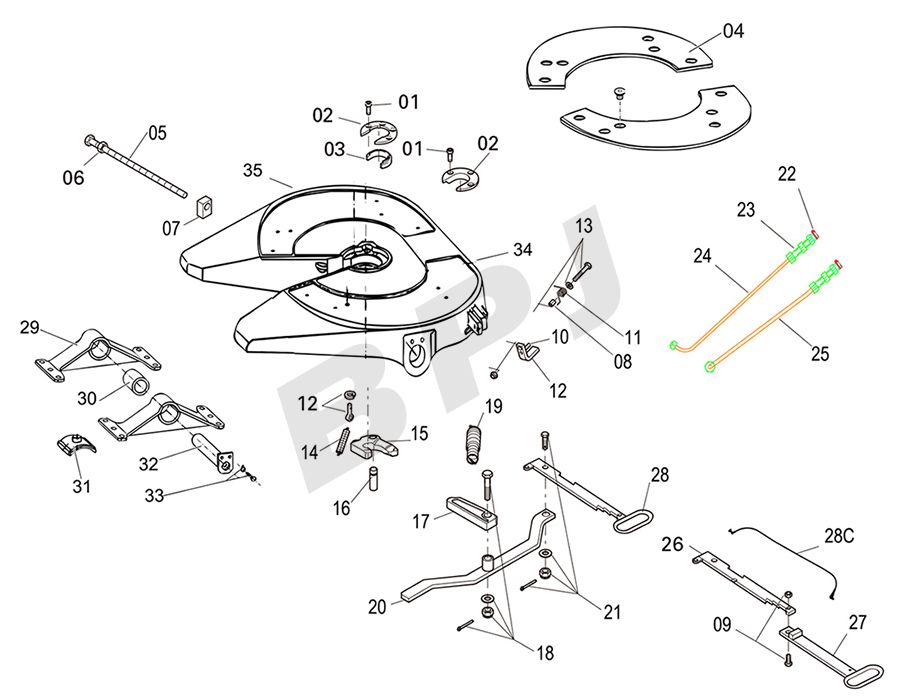 Casting jsk fifth-wheel-bp37e semi heavy duty, commercial truck
