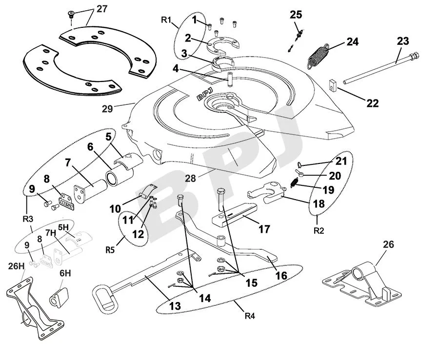 Casting jsk fifth-wheel-bp37u, semi heavy duty, commercial truck