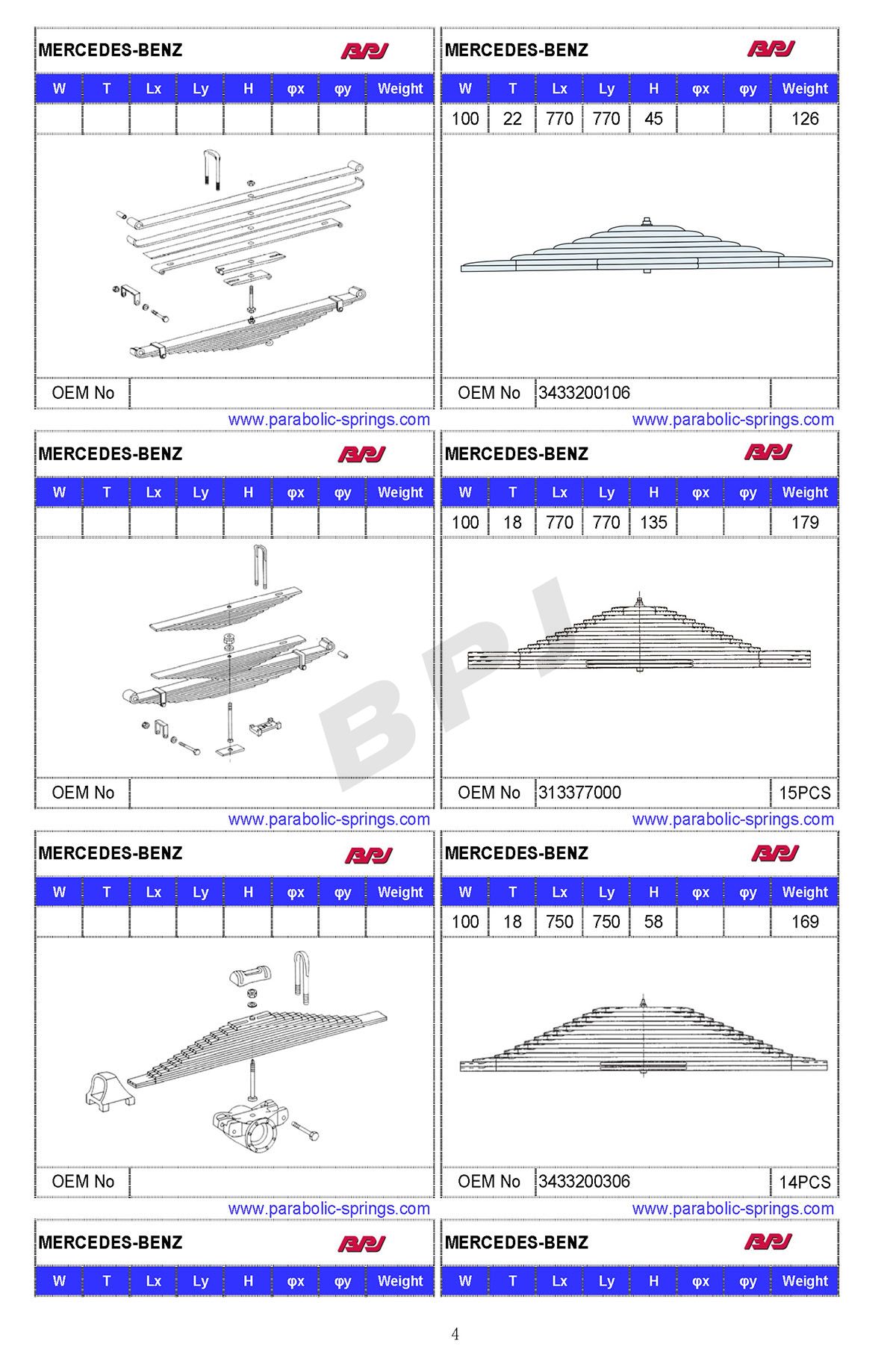 Leaf Parabolic Springs