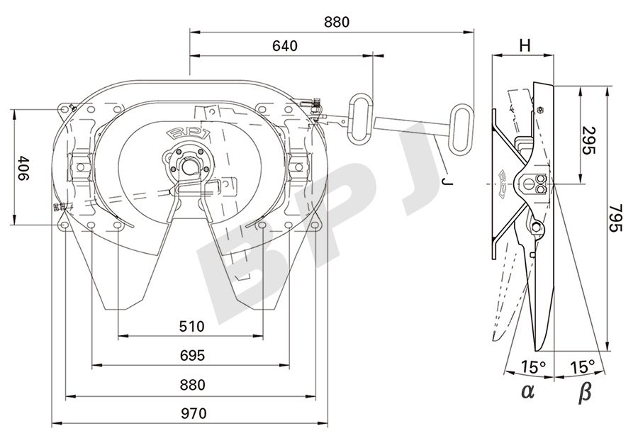 Casting jsk fifth-wheel-bp37e semi heavy duty, commercial truck