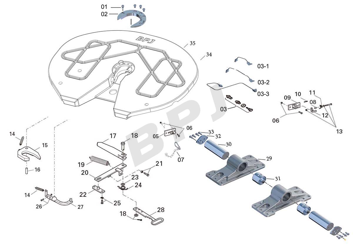 Casting jsk fifth-wheel-bp52 semi heavy duty, commercial truck