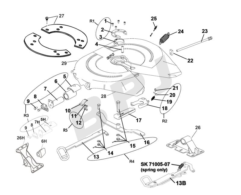 Casting jsk fifth-wheel-bp37u, semi heavy duty, commercial truck