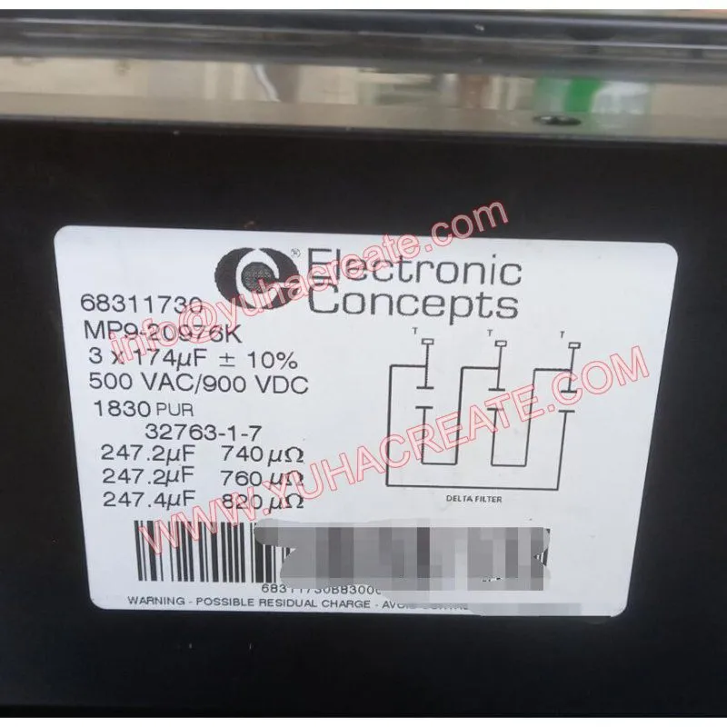 MP9-20976K, 68311730, 3X174UF, 500VAC, 900VDC, MP920976K, capacitor, Electronic concepts Europe