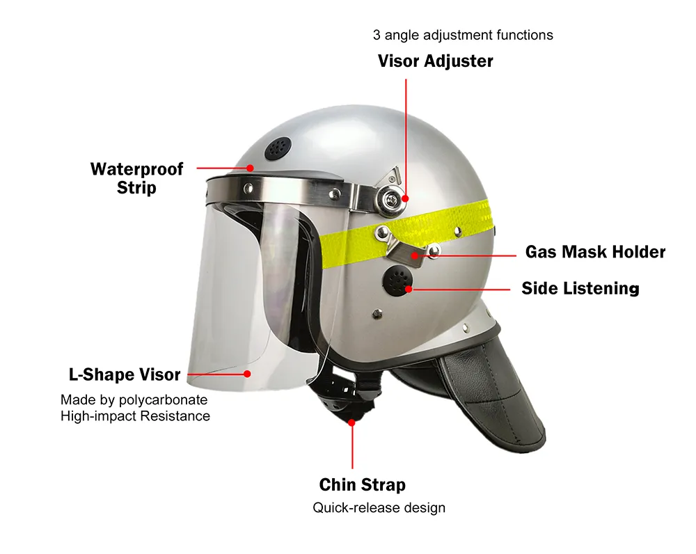 Riot Helmet With Adjustable Suspension System and Visor - Longkui