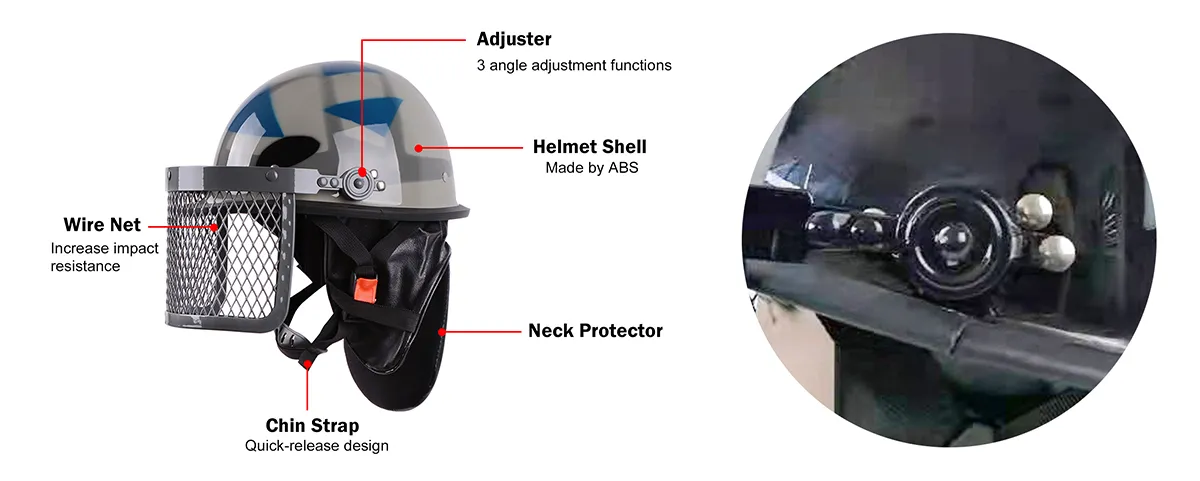Riot Duty Helmet with Steel Grid - Longkui