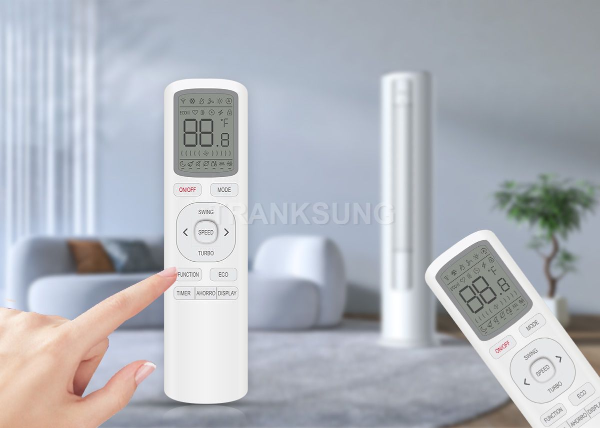 12 keys IR air conditioner remote control with LCD