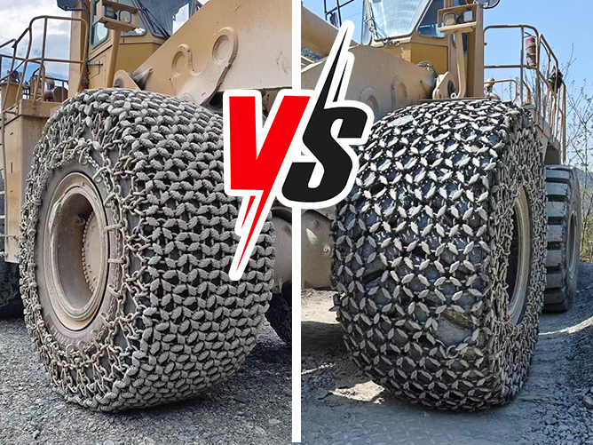 Poohong manufactures custom tire protection chains for the CAT 992D ...