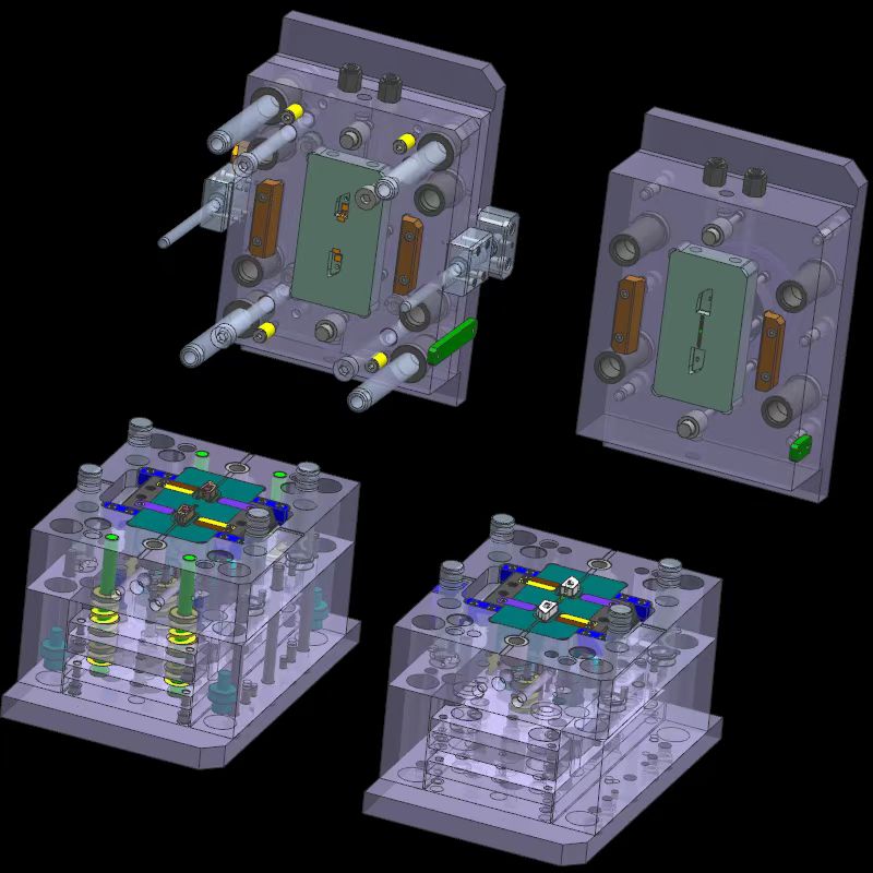 Precision two-color injection mold