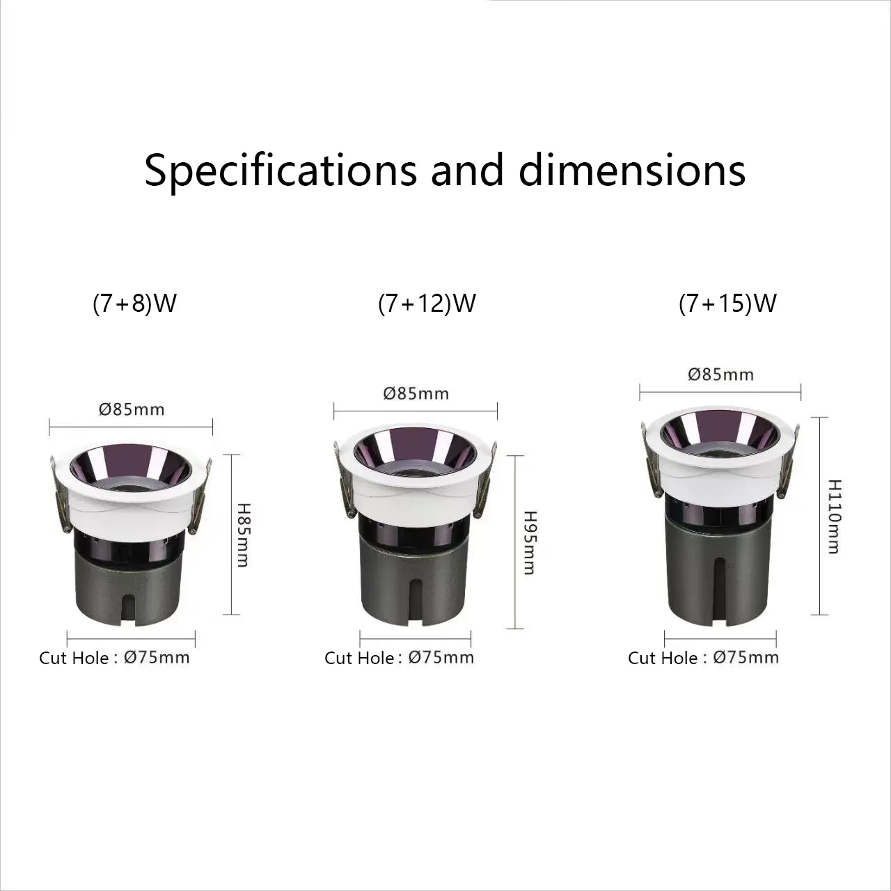 Recessed downlight integrated with spotlights