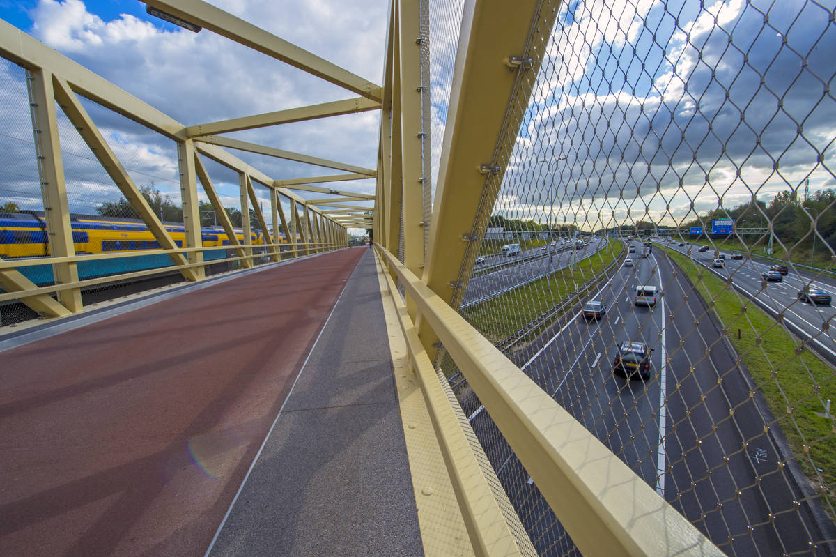 Fiberglass pedestrian bridges