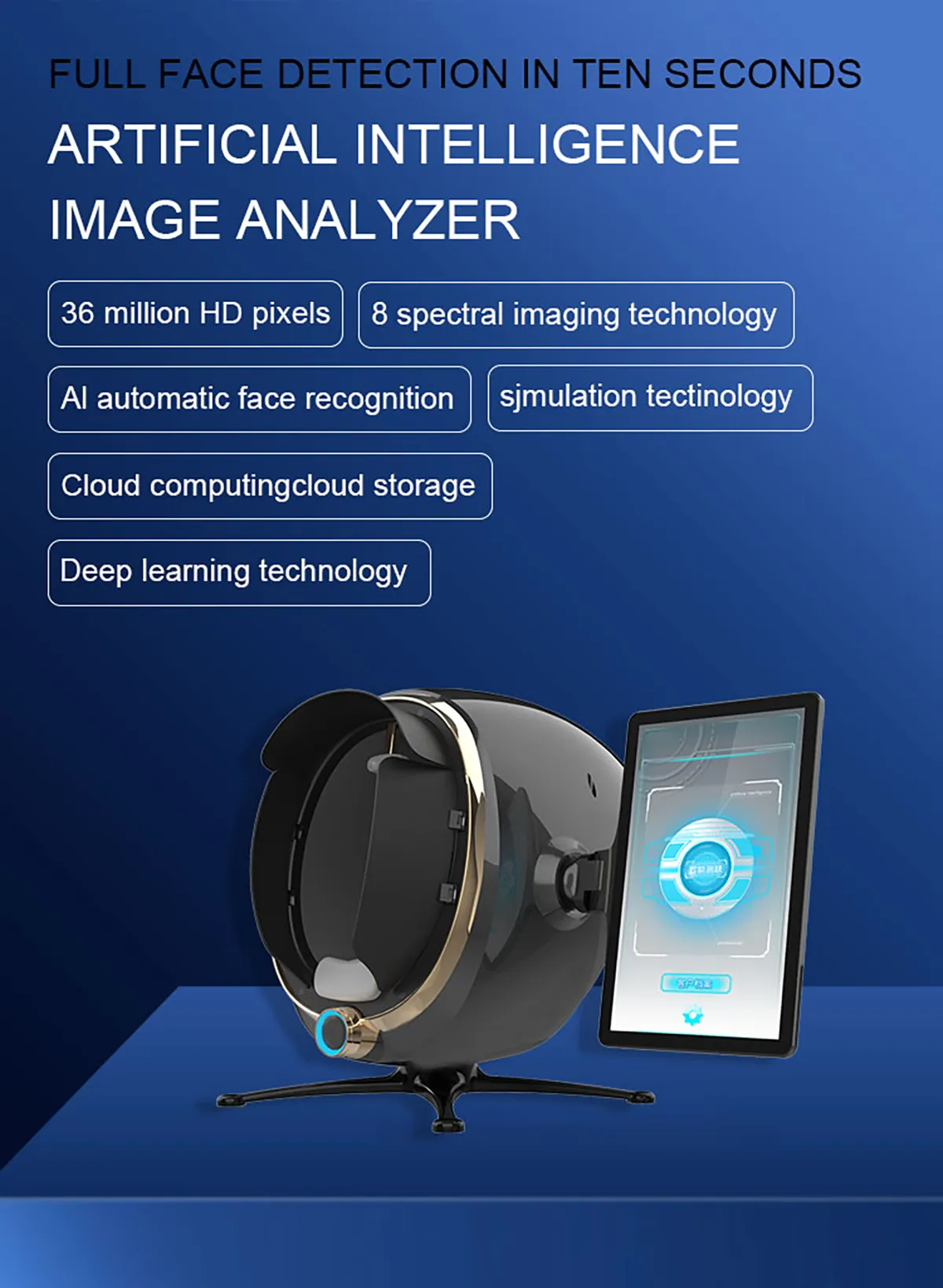 3d face skin analyzer machine