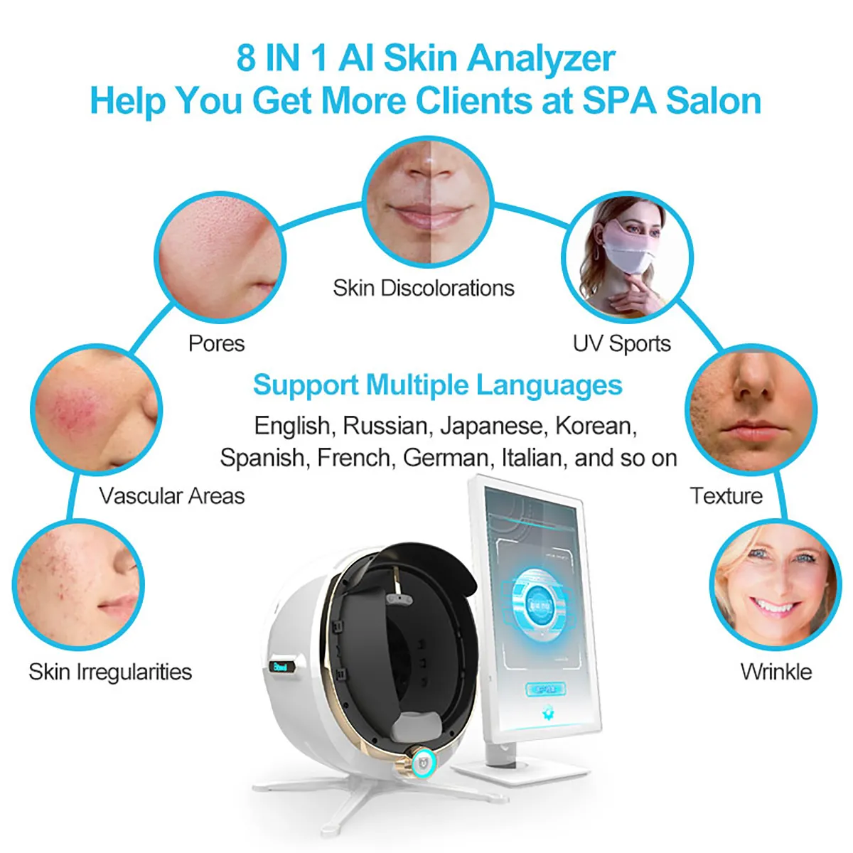 3d face skin analyzer machine