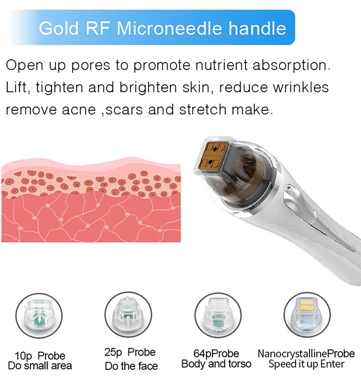 2 in 1 Gold RF Skin Rejuvenation fractional microneedling machine