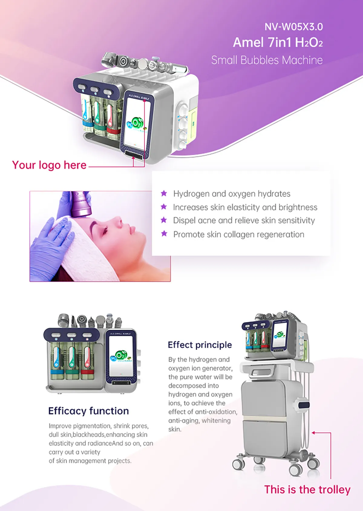 7in1 H2O2 Small Bubbles Machine for skin care