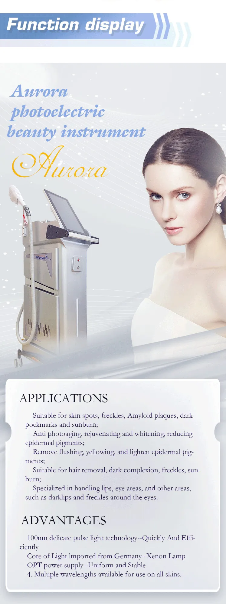 NIR DPL IPL Hair Removal Machine For Skin Rejuvenation