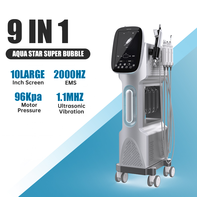 9 In 1 H2O2 Oxygen Skin Clean Bubble Facial Hydro Machine