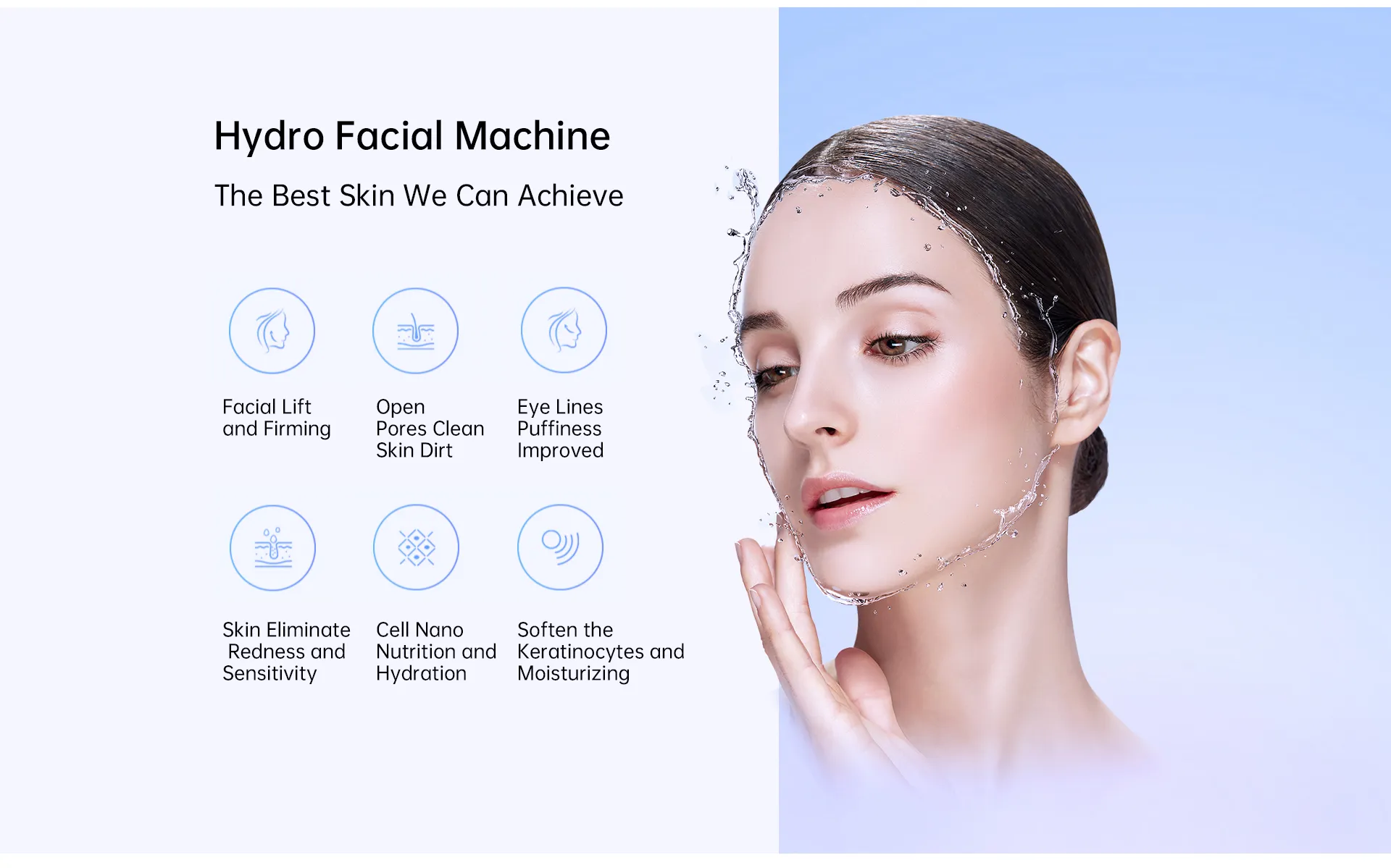 9 In 1 H2O2 Oxygen Skin Clean Bubble Facial Hydro Machine