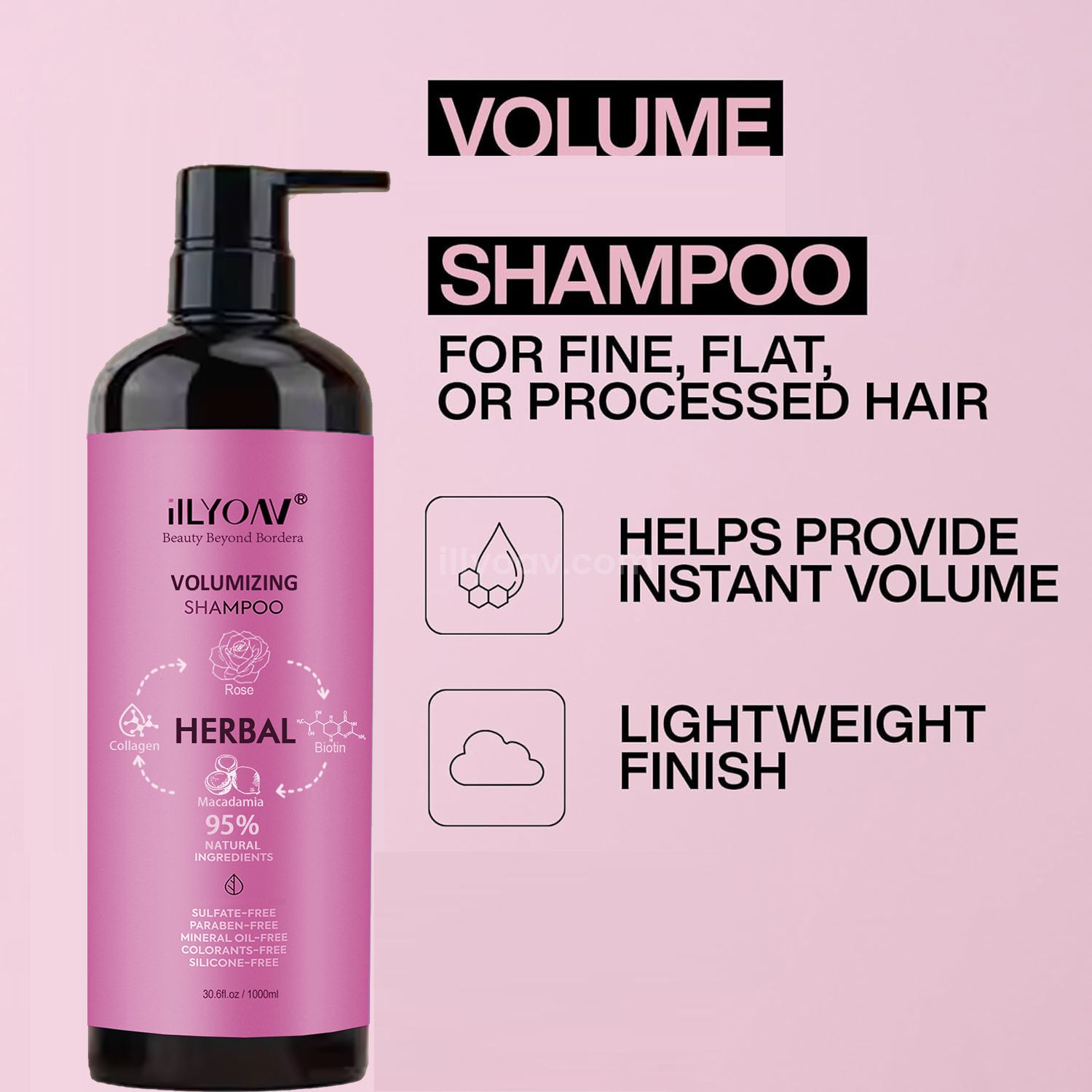 Volumize Hair with Rose Oil: Rose Shampoo & Conditioner - 1000ml