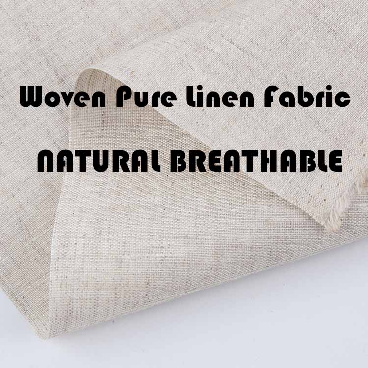 Breathable Natural Woven Pure Linen Dresses Fabric