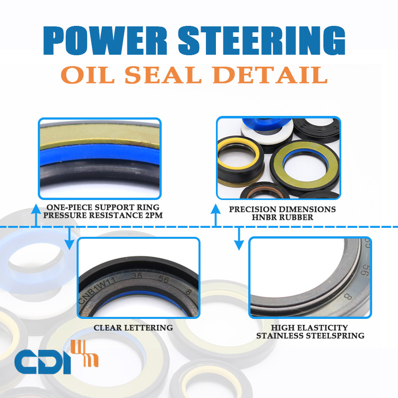 CDI 38*51*8.5 Rubber Oil Seal For Power Steering HNBR For Toyota Land