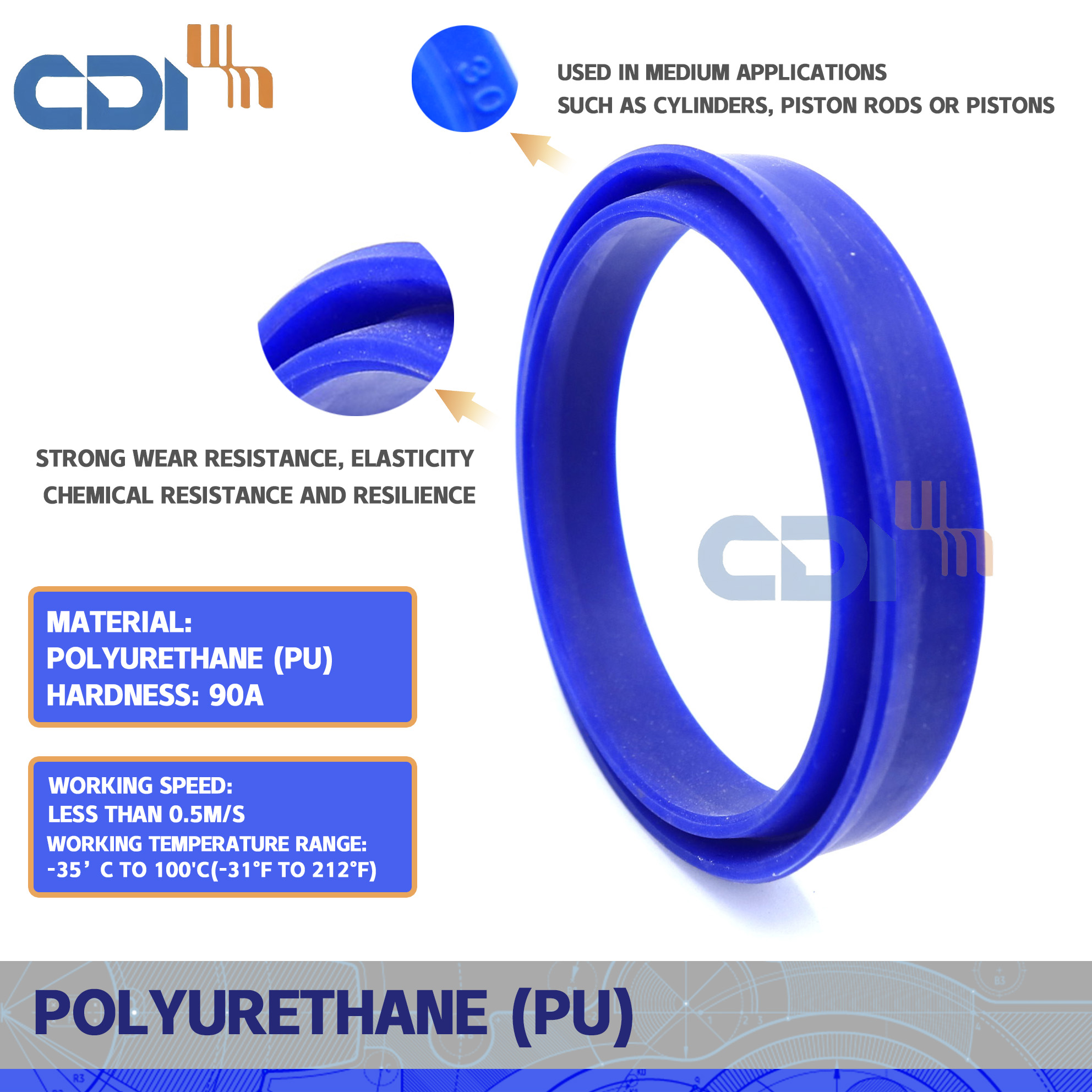 Hydraulic Cylinder Seals 135*145*12 UN Piston Rod