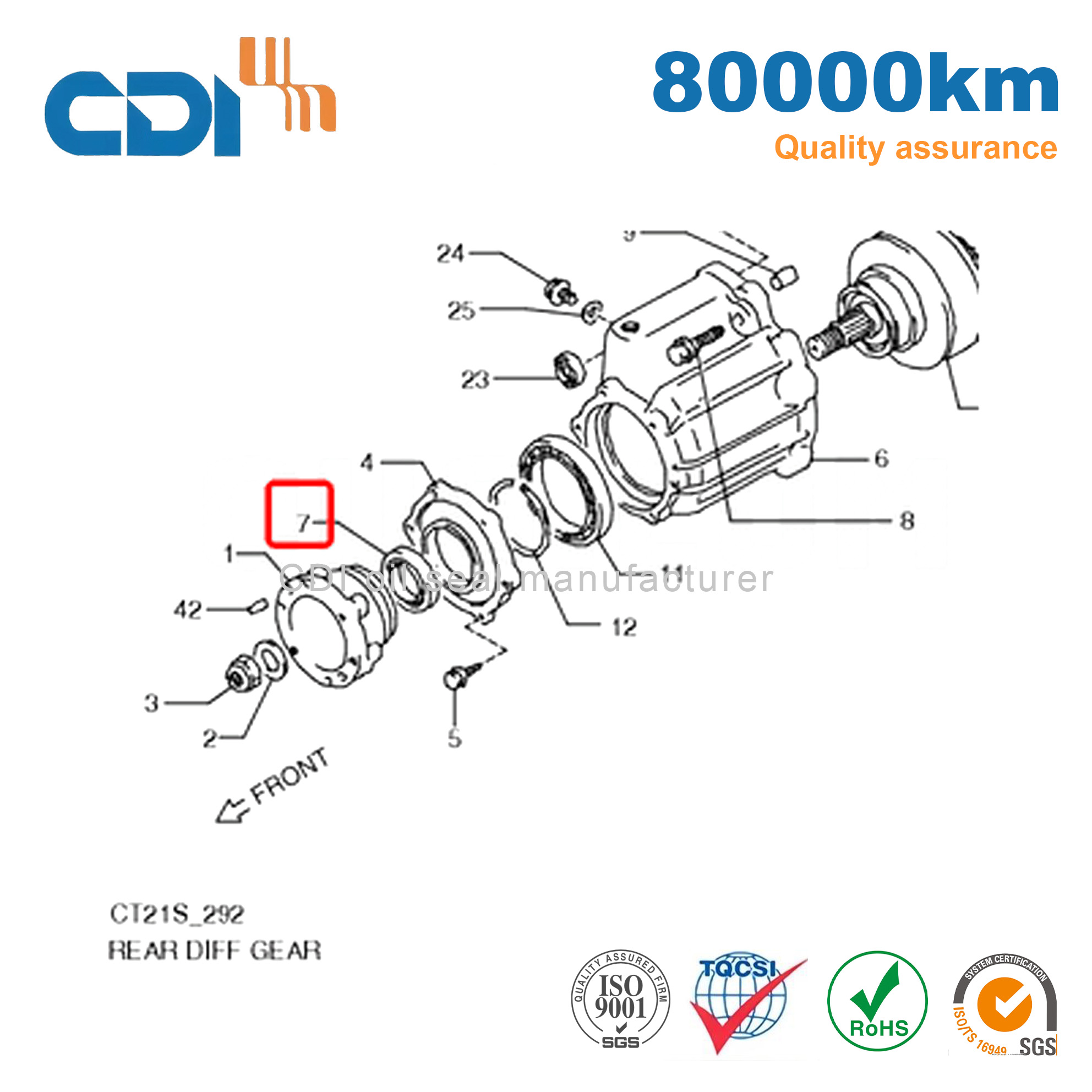 38342-00QAG Differential Transmission Seal 40*55*8/14 For Nissan
