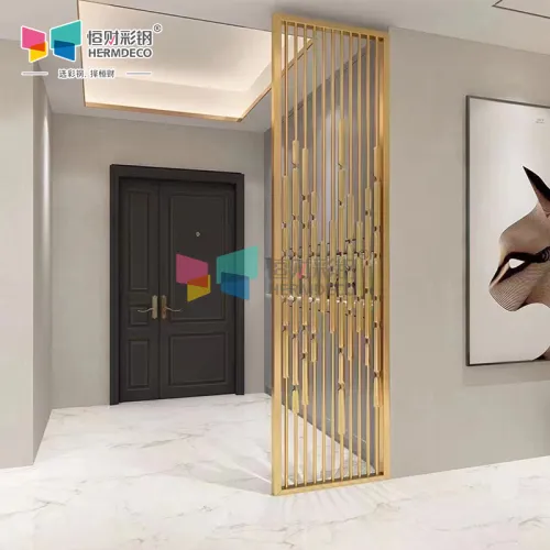 Luxury Gold color Stainless Steel Screen Partition