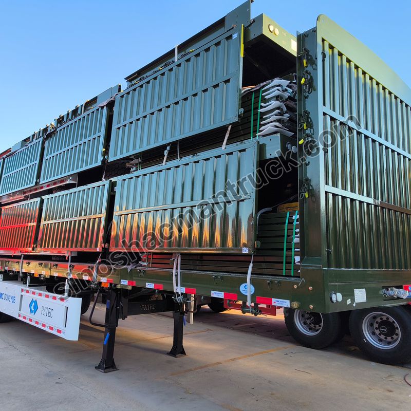 Semi-remorque de clôture SHACMAN à 3 essieux