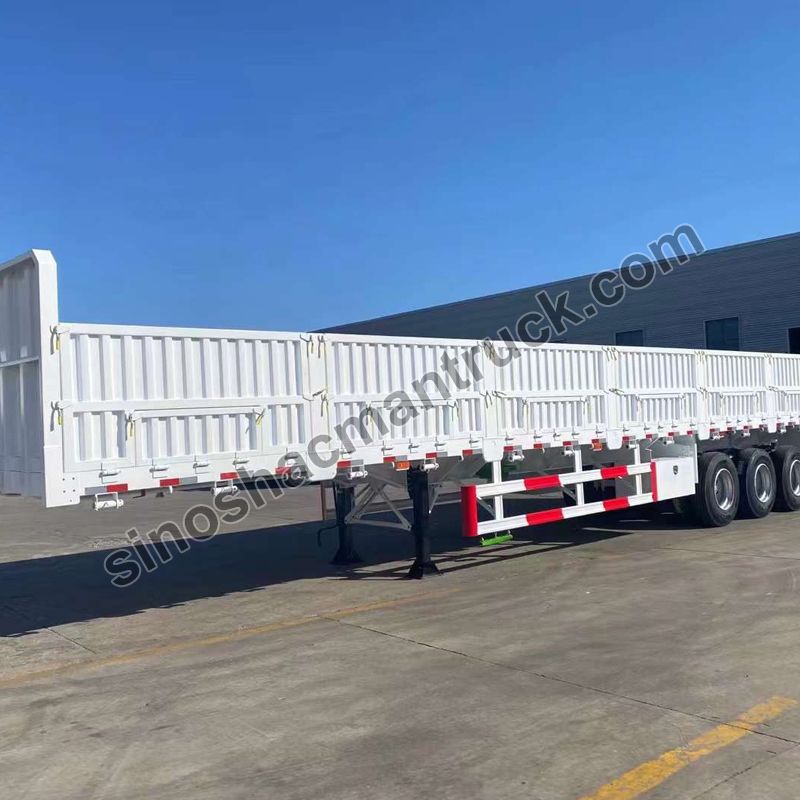 Semi-remorque à ridelle SHACMAN à 3 essieux