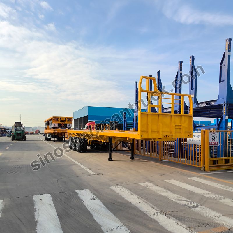 Remorque plateau à 3 essieux SHACMAN